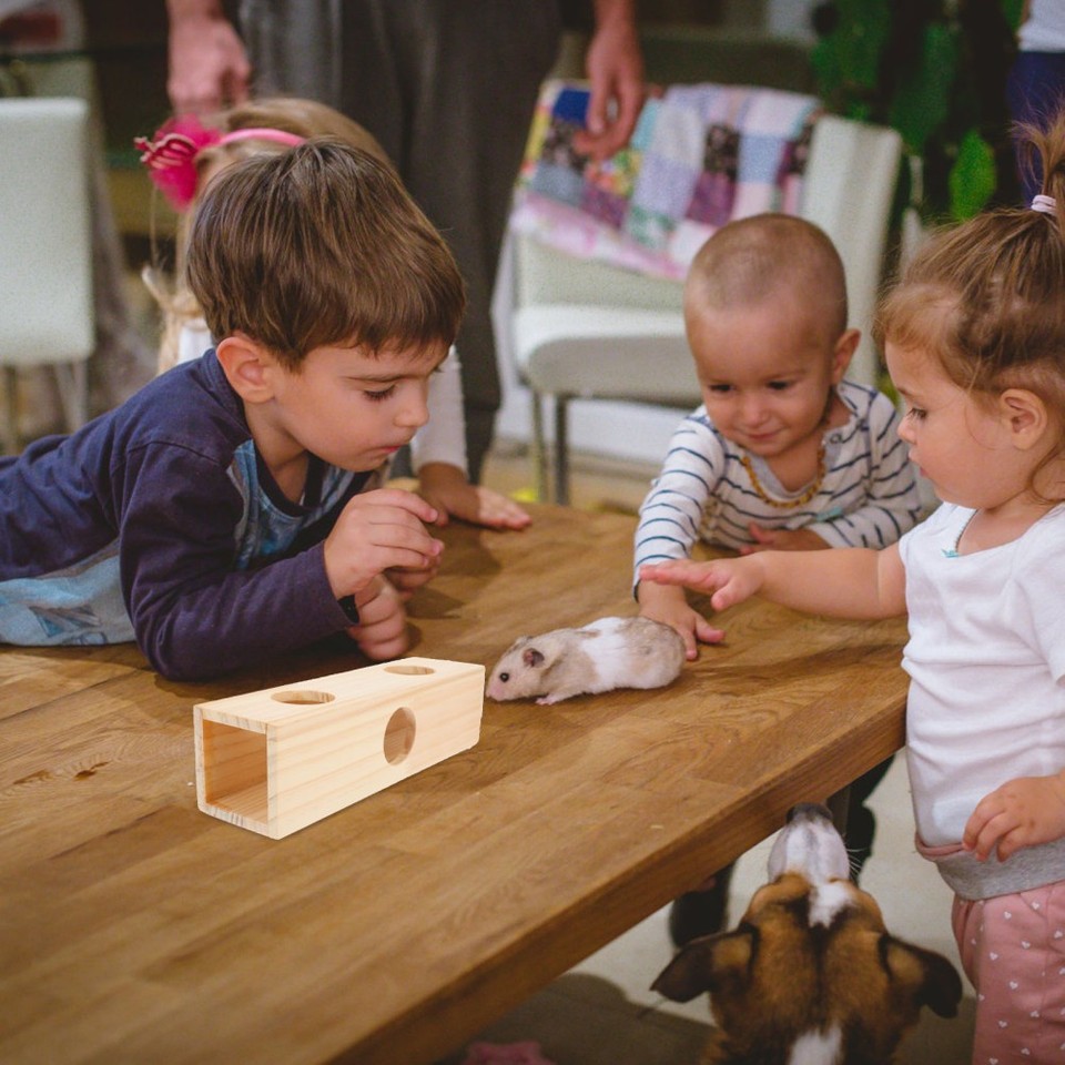 Hamster Play Toys Maze Hideout Wood DIY Tunnel Pet Activity Structure ...