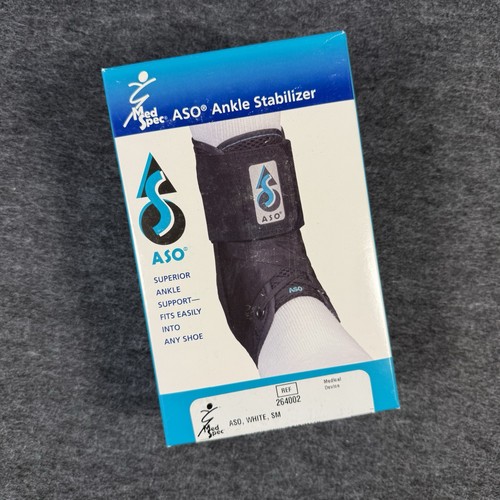 ASO MedSpec Ankle Stabilizer Brace Support Size Small White *EASY FIT ...