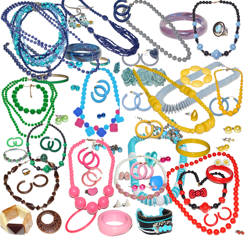 HUGE Vintage To Now Costume Jewelry Lot 14K Gold Napier Colorful Lucite ...