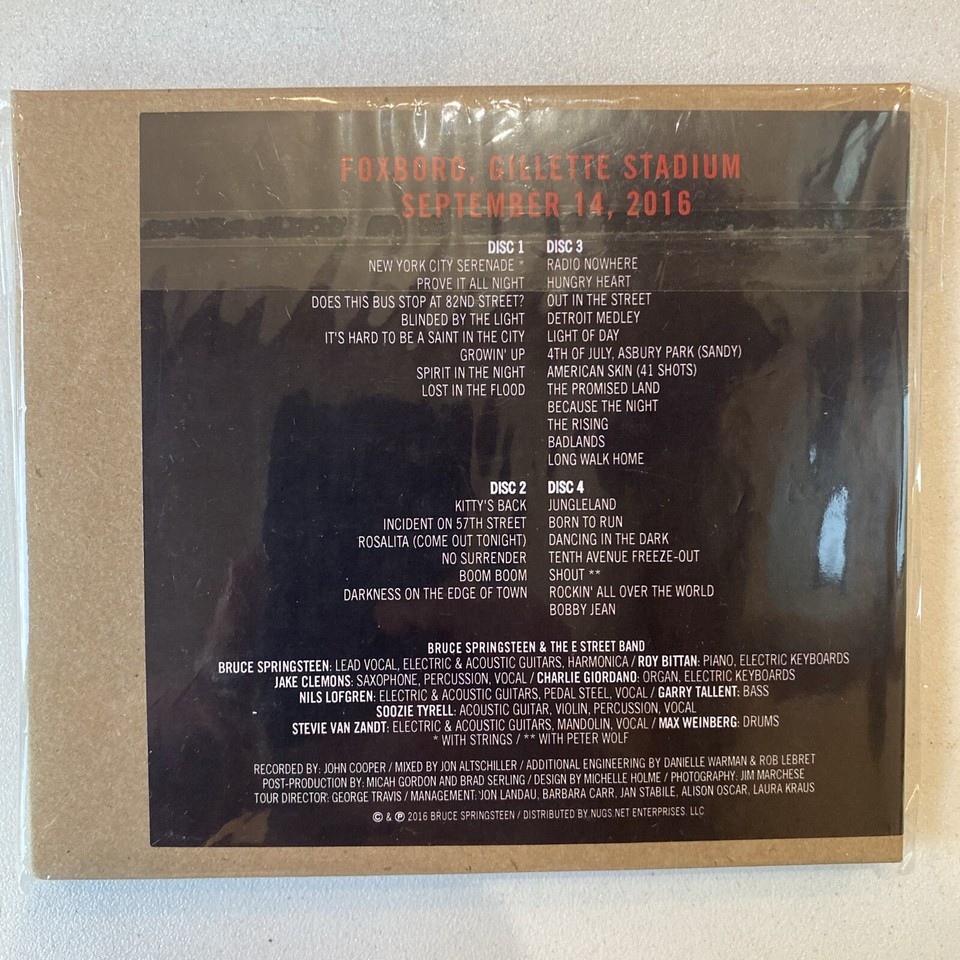 NUGS Exclusive Bruce Springsteen LIVE TOUR 4xCD Gillette Stadium ...