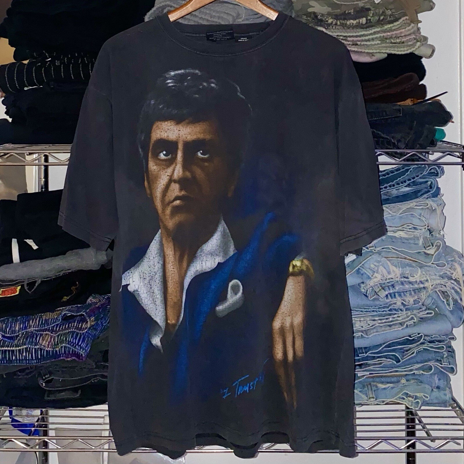 00s Y2K Scarface “I Trust Me” Tony Montana Big Face P… - Gem