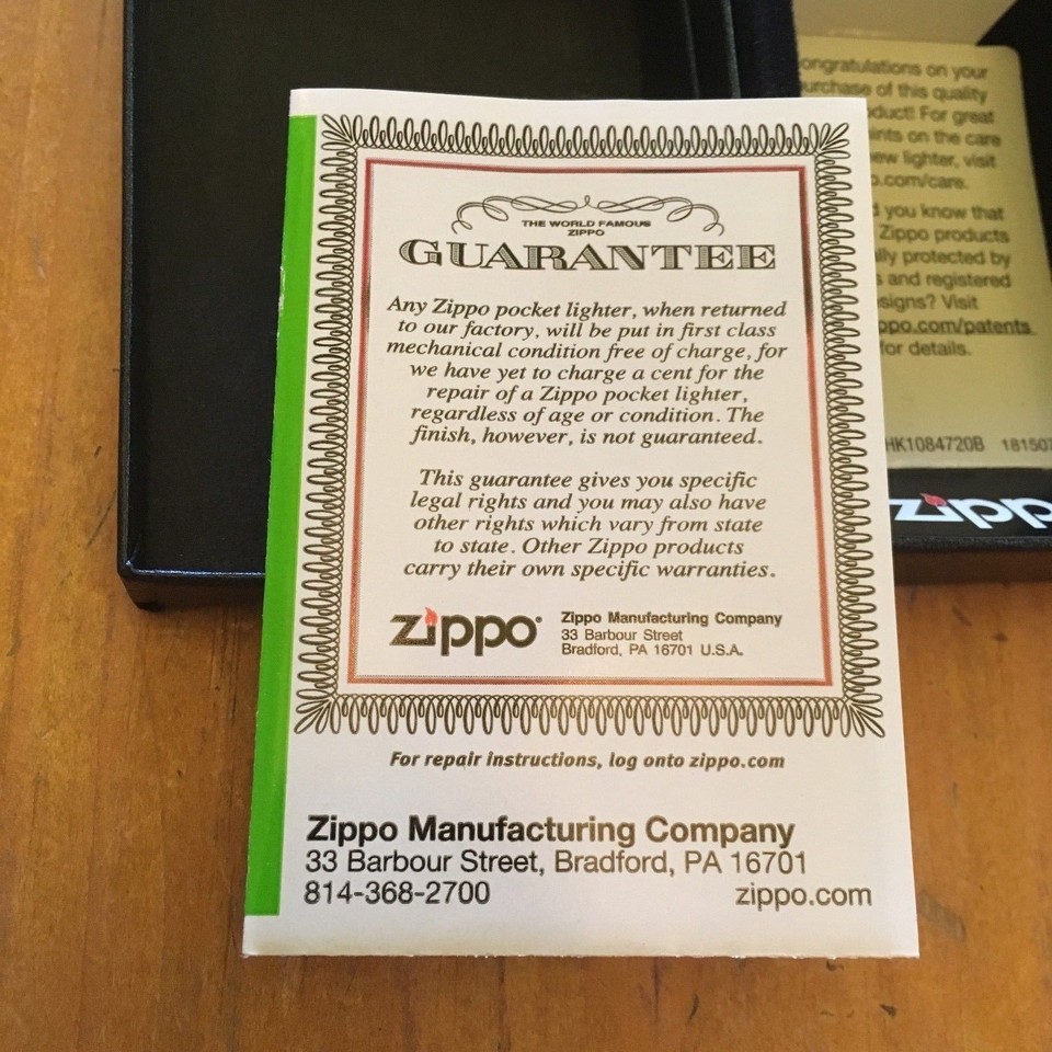 Zippo Lighter Case Empty Box Black with Papers BRAND NEW | eBay