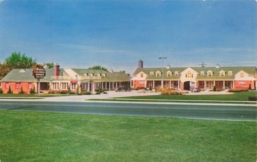 Postcard CO Denver Deter's Colonial Manor Motel Hotel Classic Cars Road ...