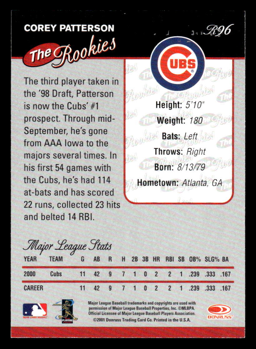 2001 Donruss The Rookies - #R96 Corey Patterson for sale online | eBay