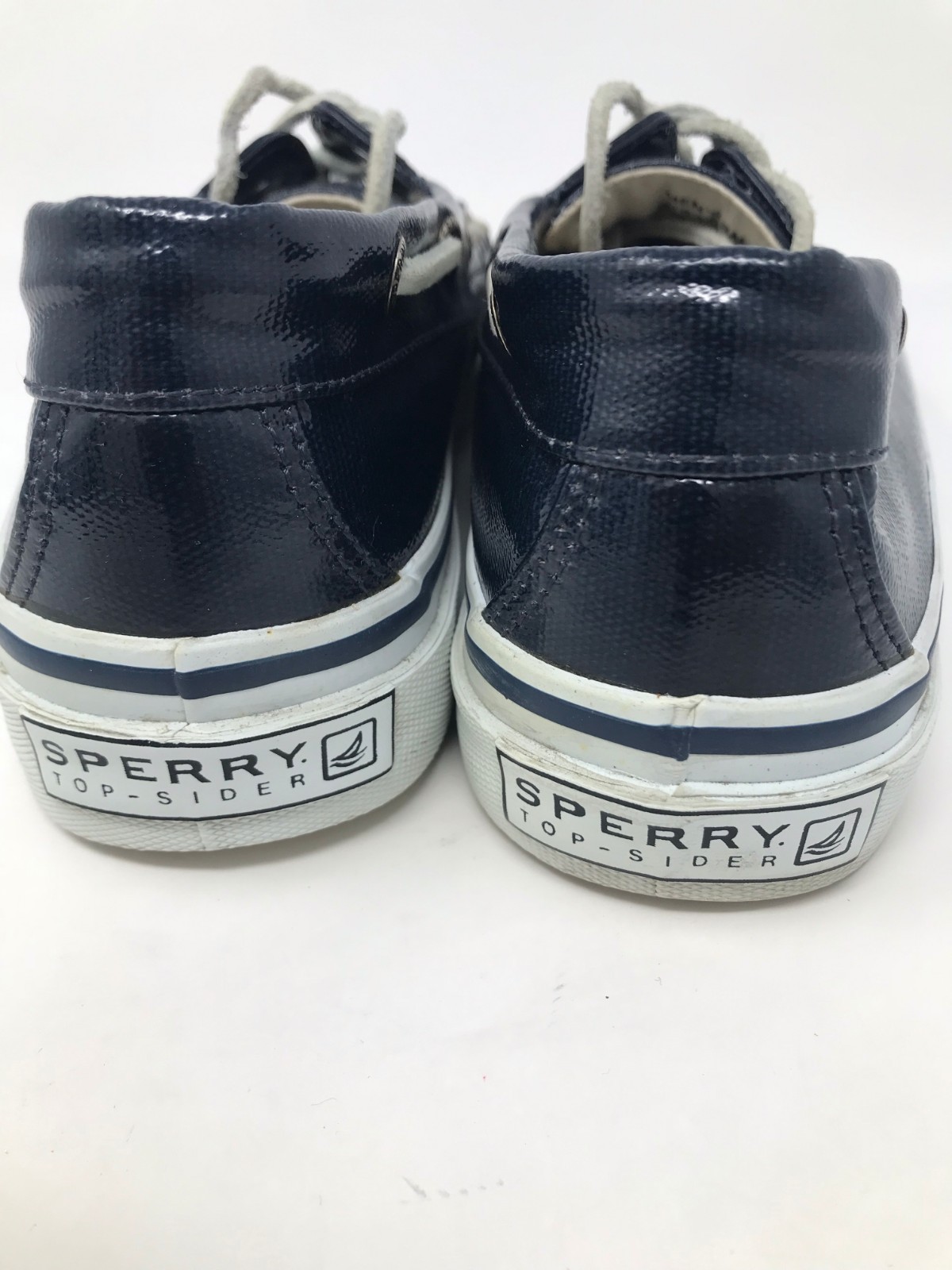 Sperry Top Sider NAVY Blue Shiny Patent Deck Boat Shoes 0632873 F9 ...