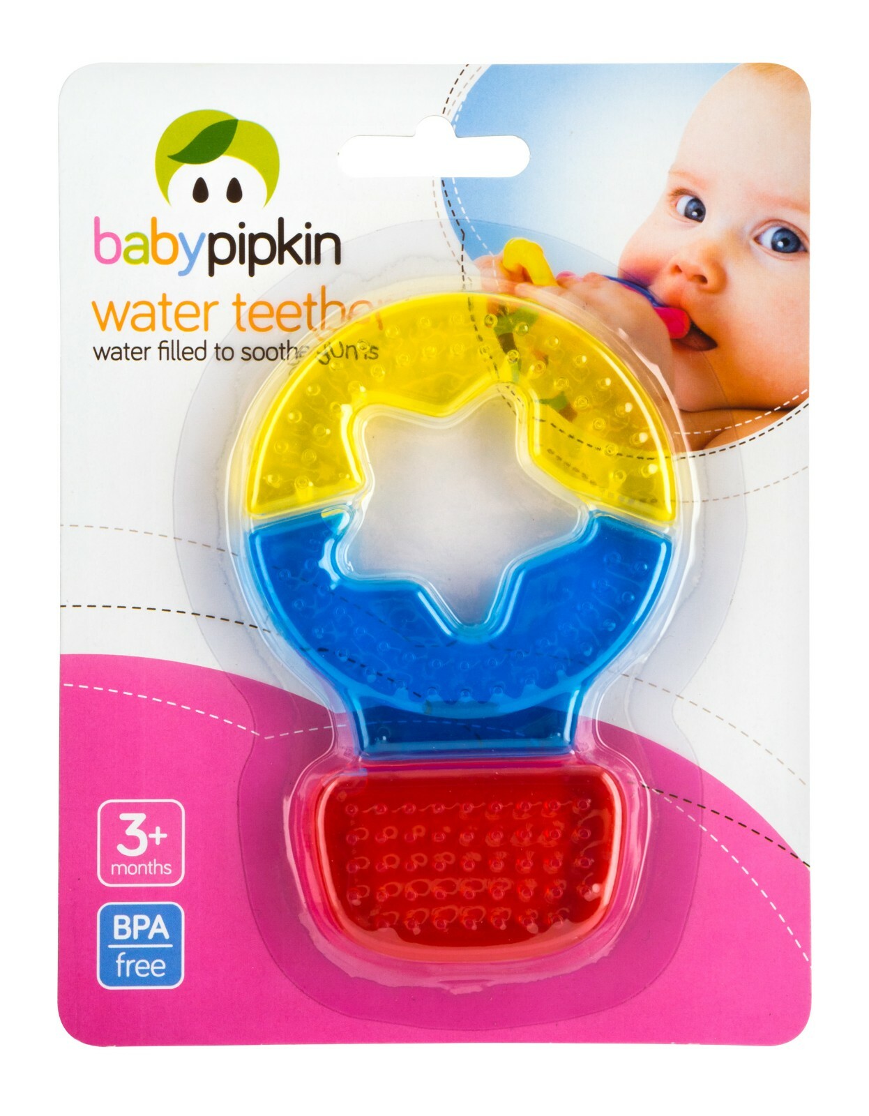 Baby Teether Water Filled Teething Ring BPA Free Soothe Sore Gums Boys ...