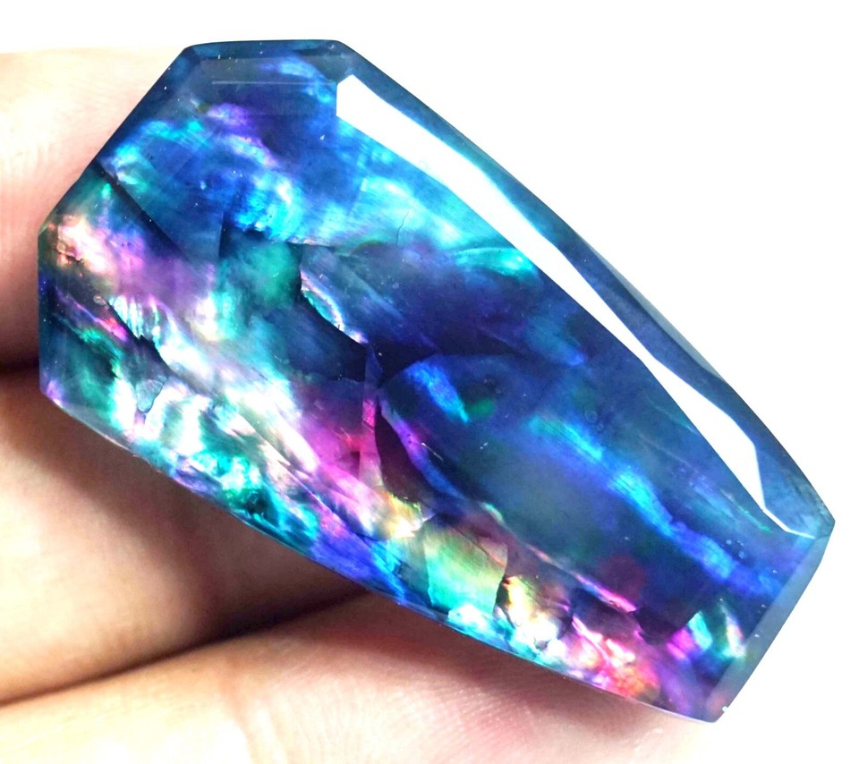 55.20 Ct Natural Ammolite Fancy Opal -Like Organic Doublet Rare Loose ...