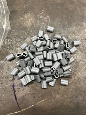 80 ALUMINUM 5/32" Wire Rope Cable Sling Clip Compression Sleeve | eBay