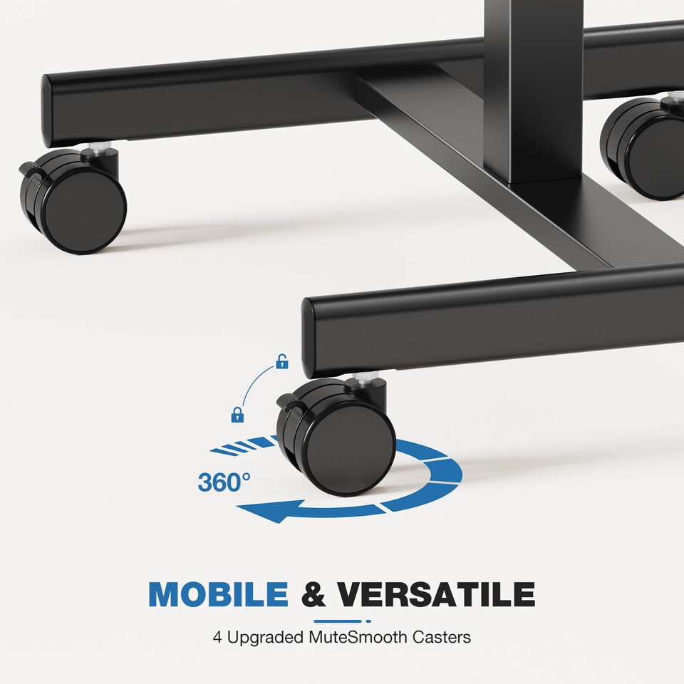 Adjustable Height Mobile Standing Desk with Wheels - Rolling Laptop ...