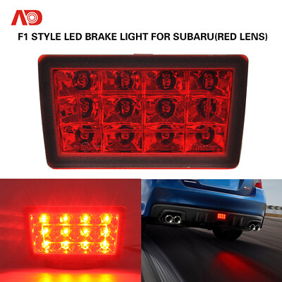 Red F1 Style LED Rear Fog Brake Lights For 2011-2018 Subaru WRX STI XV ...