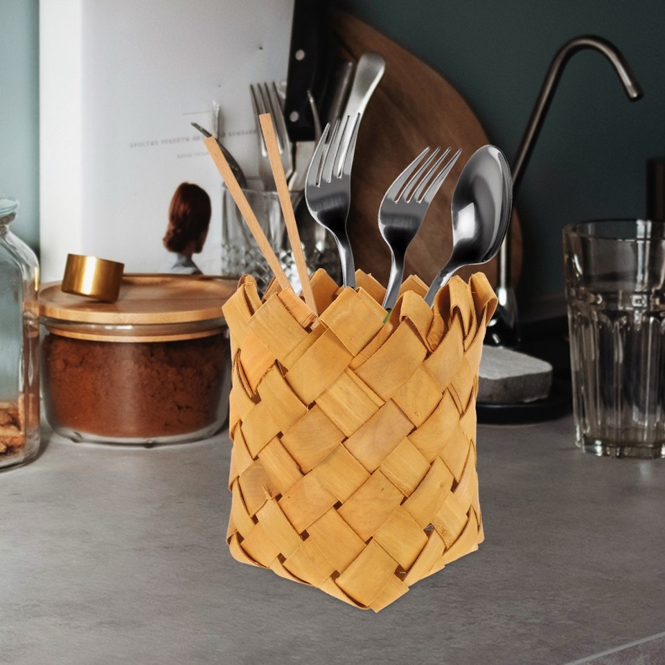 Woven Pencil Basket Hand-woven Baskets Kitchen Storage Containers | eBay UK