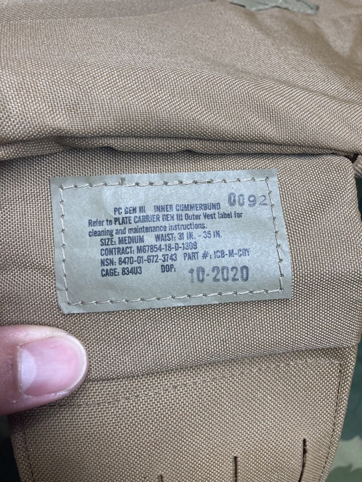 USMC Gen III Plate Carrier Inner Medium W Soft Armor IMTV Flak Coyote ...