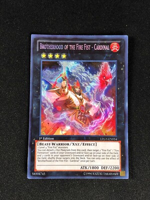 YUGIOH BROTHERHOOD OF THE FIRE FIST CARDINAL LTGY-EN054 1ST SECRET HP ...