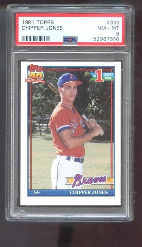 1991 Topps #333 Chipper Jones ROOKIE RC PSA 8 Graded Baseball Card ...