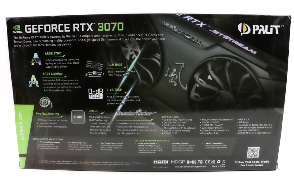 Palit GeForce RTX 3070 8GB JetStream GPU w/Box | 1yr Warranty, Fast ...