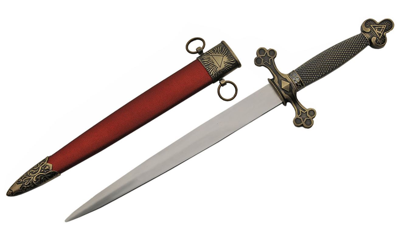 Dagger | 15.5" Overall Silver Blade Masonic Ceremonial Dagger Knife ...