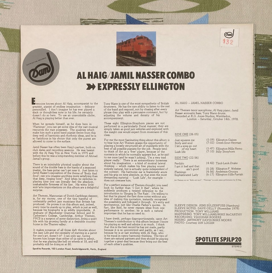 Al Haig / Jamil Nasser Combo LP Expressly Ellington 1979 UK Press EX/M ...