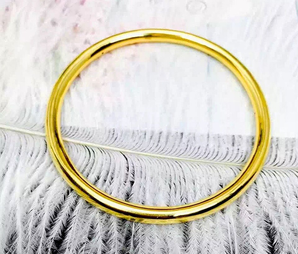 HANDMADE 22 K YELLOW GOLD BANGLE CHUDI BRACELET FOR WOMEN JEWELRY ...