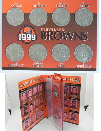 1999 CLEVELAND BROWNS COMMEMORATIVE COINS & FOOTBALL CARD ALBUM NEW IN ...