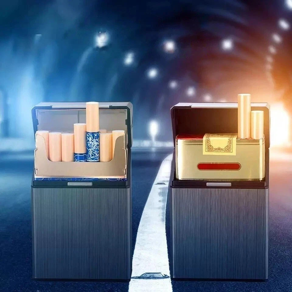 2 Pack Cigarette Case Magnetic Brushed Aluminum Case King Size 20 ...