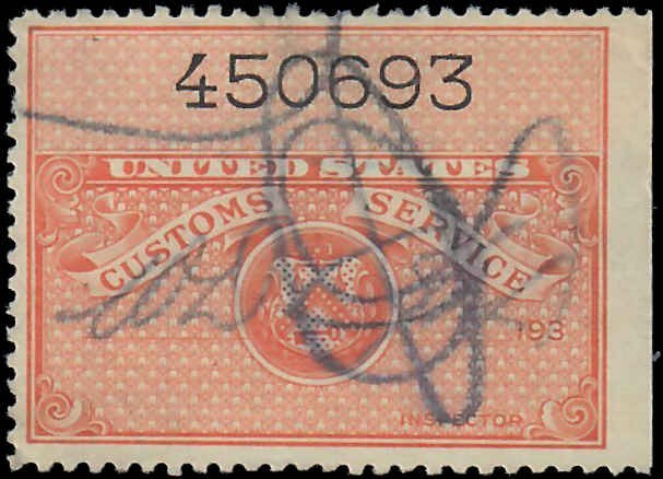 US Customs Baggage Inspection Stamp - Type 11 and 11A - Used - 1930s | eBay