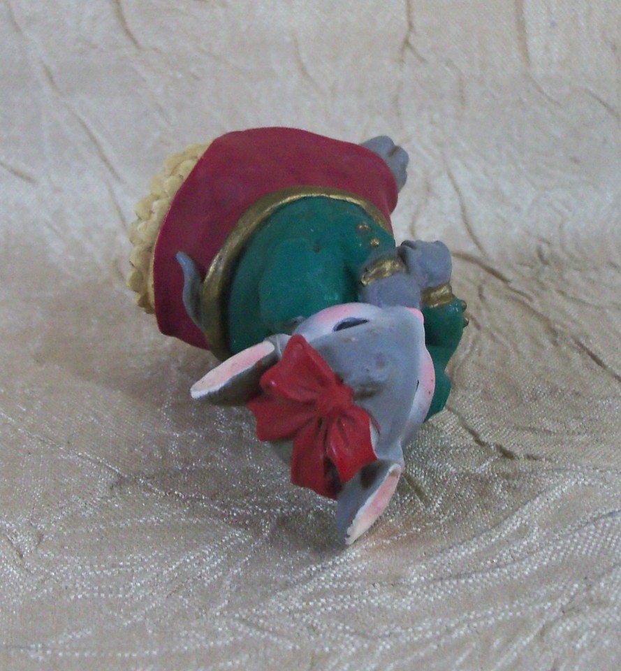 MouseKins Three Vintage Mini Resin Christmas Mouse Figurines & Ornament ...