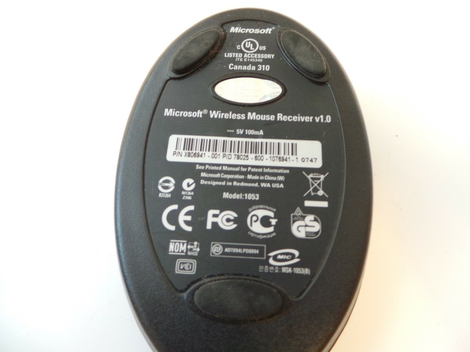 MICROSOFT WIRELESS MOUSE USB RECEIVER V1.0 MODEL 1053 | eBay