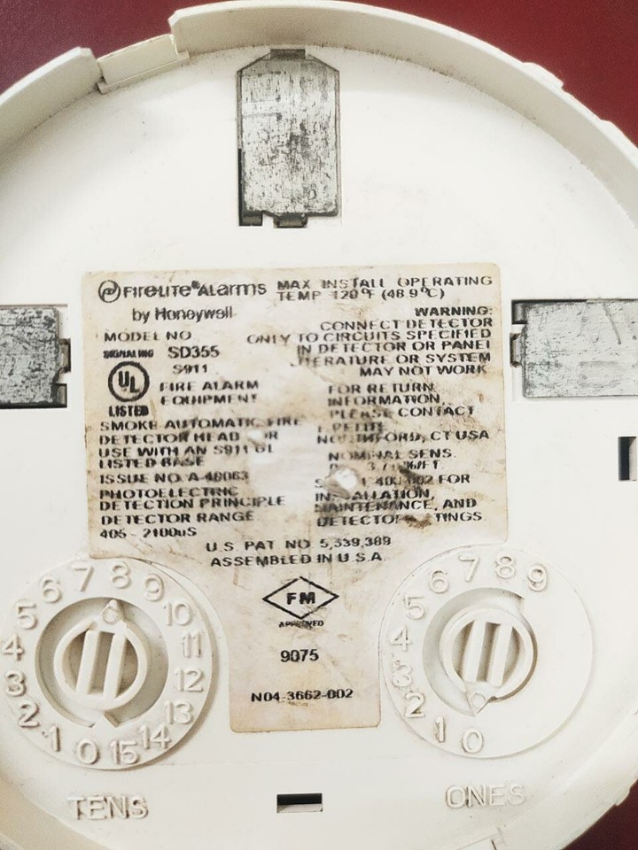 FIRELITE ALARMS SD355 SMOKE - AUTOMATIC FIRE DETECTOR HEAD | eBay