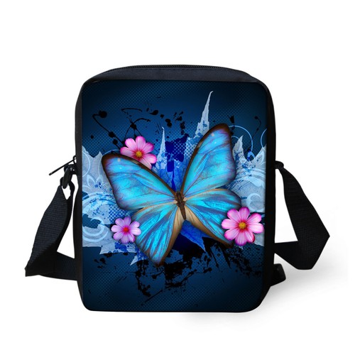 New Blue Butterfly Shoulder Bag Cross Body Purse Satchel Messenger ...