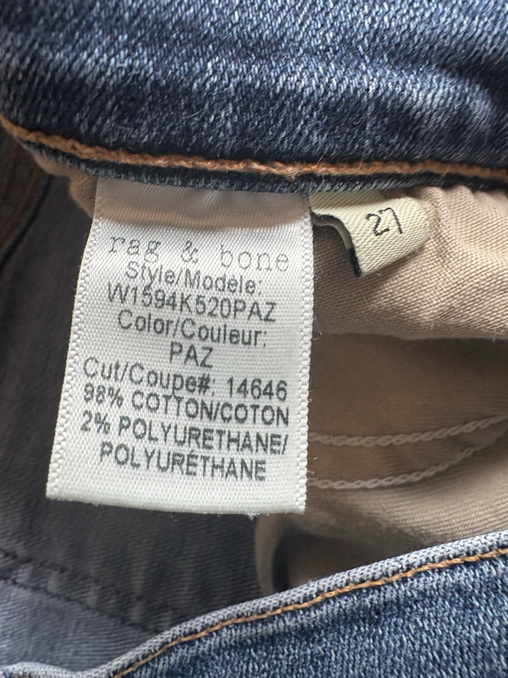 Rag & Bone Women’s Size 27 Mid Rise Jeans Crop Flare Blue Raw Hem 26” Inseam | eBay