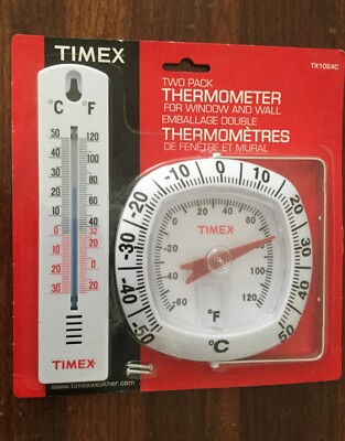 NIP Timex 2-Pack TX1024 Thermometer: 5-1/8" Window & 7-13/16" Wall, New ...