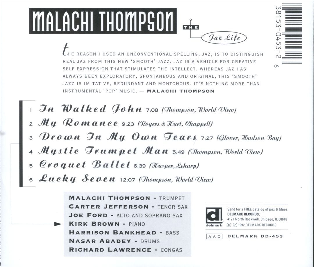 MALACHI THOMPSON - THE JAZ LIFE NEW CD 38153045326 | eBay
