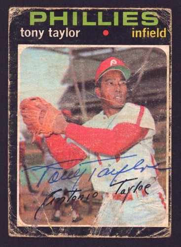 TONY TAYLOR 1971 O-Pee-Chee #246 AUTOGRAPH PHILLIES Auto Signed Cubs d ...