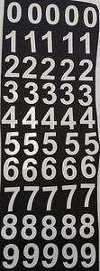 WHITE ADHESIVE VINYL NUMBERS 2 inch tall x 50 crafts, menus, signs ...