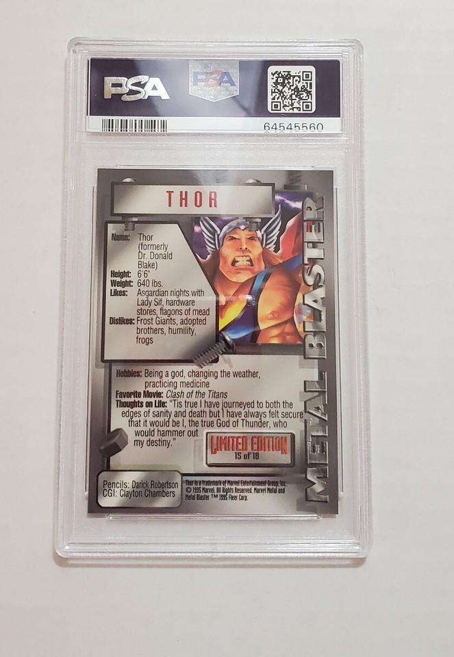 1995 Marvel Metal Thor Metal Blaster #15 PSA 10 Low Pop SP Gem Mint ...