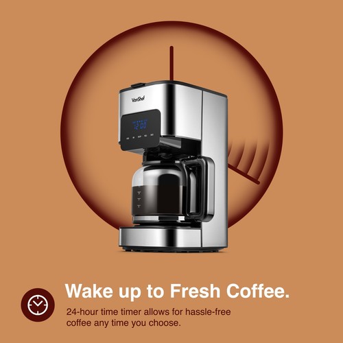 Filter Coffee Machine 1.5L – VonShef Coffee Maker with Hot Plate – 900W ...