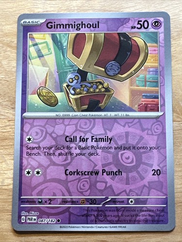 Gimmighoul - 087/182 - Reverse Holo - Paradox Rift - NM/M Pokemon Card ...