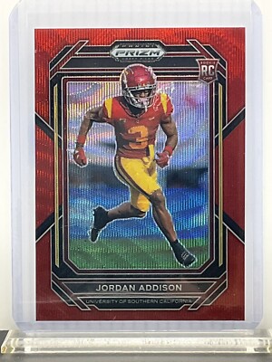Jordan Addison - 2023 Panini Prizm Draft Picks Red Wave Prizm Rookie ...