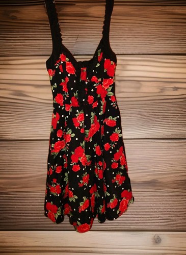 Hot Topic Dress Floral Polka Dots Retro Rockabilly Swing Size Small | eBay