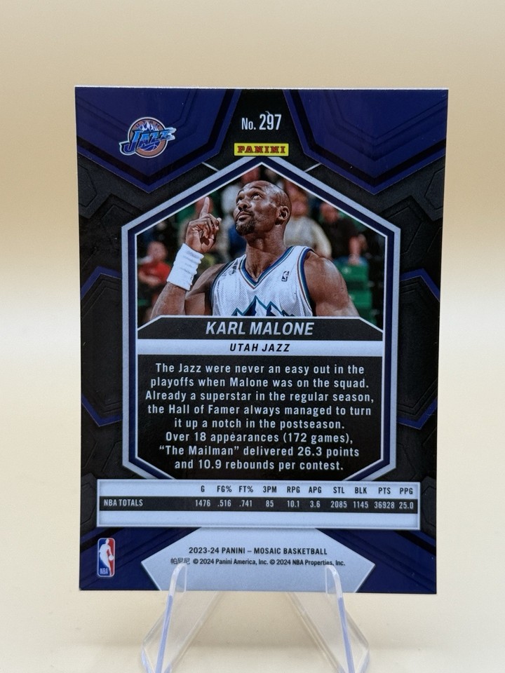 2023-24 Panini Mosaic Karl Malone NBA Greats #297 Utah Jazz Trading ...