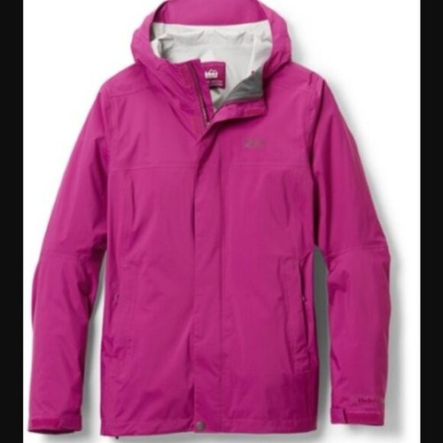 REI Elements Rain Jacket Women XL Pink Magenta Hooded Shell Hiking ...
