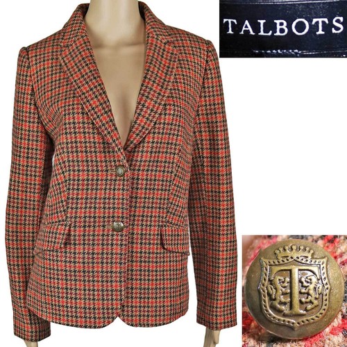 Talbots Aberdeen Tweed Jacket Blazer Wool Blend Riding Equestrian Fall ...