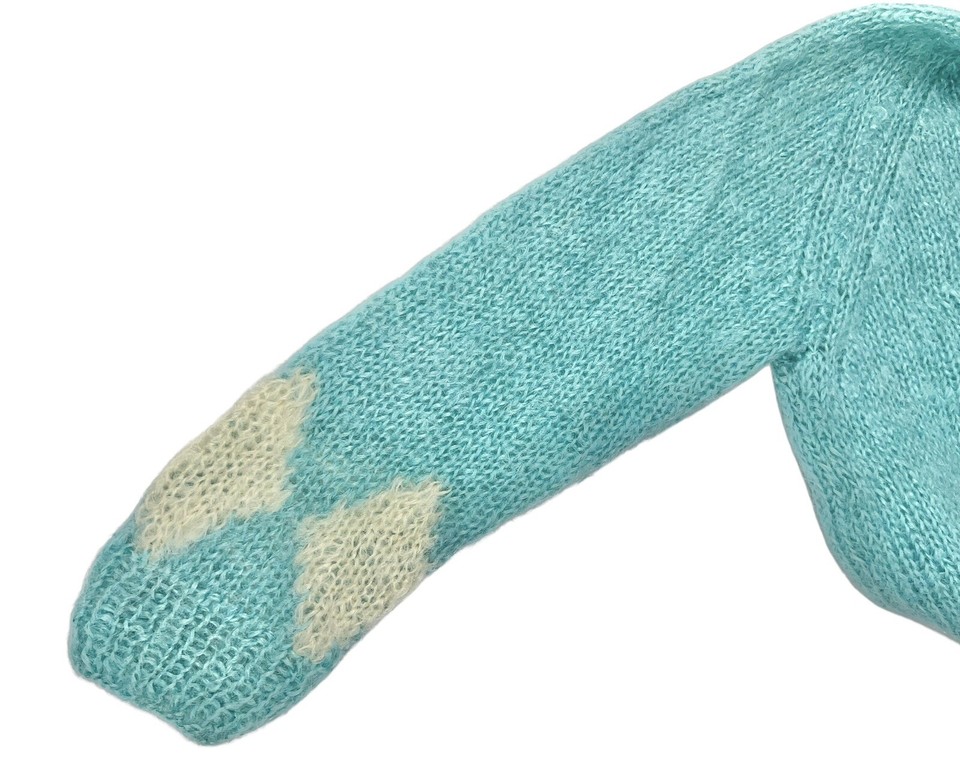 VTG 1950s DIAMOND MOHAIR SWEATER COBAIN SHAG FUZZY WOOL GRUNGE ...