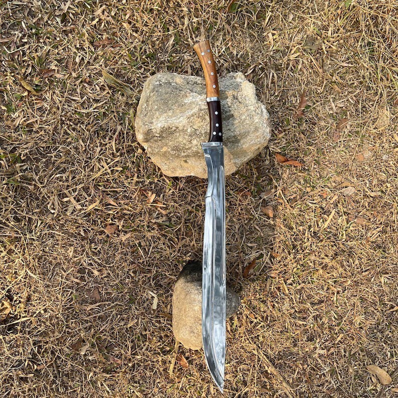 Custom Handmade Carbon Steel Blade Survival Viking Sword - Hunting ...