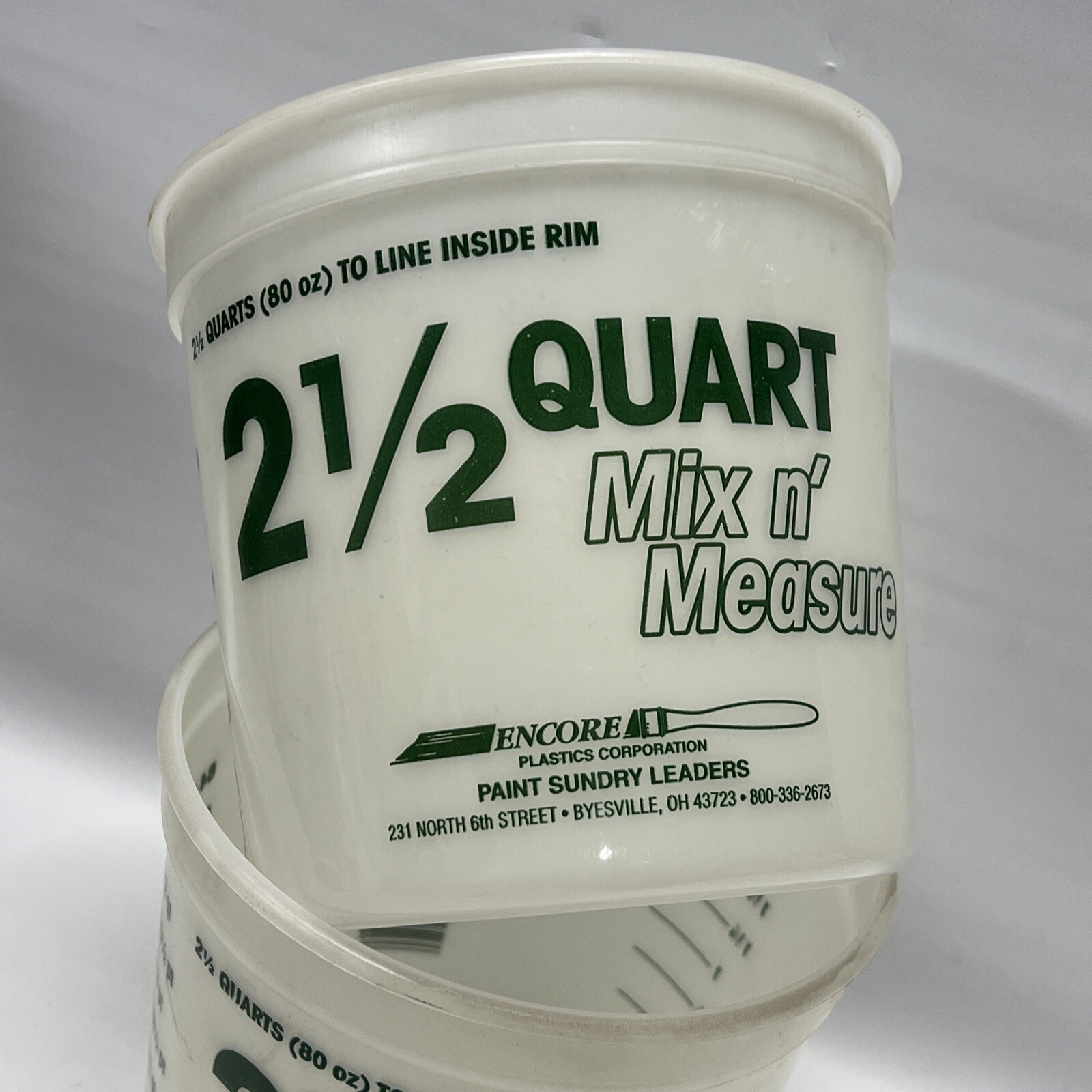 Encore 61086 2.5Qt Poly Mix N Measure Container Plus Ratios Reusable ...