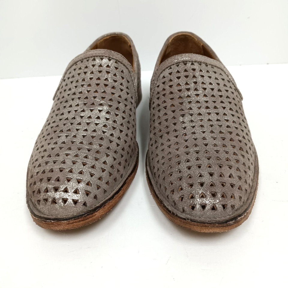 Trask Ali Perf Italian Suede Pewter Metallic Slip on US 6.5 EU 37.5 UK ...