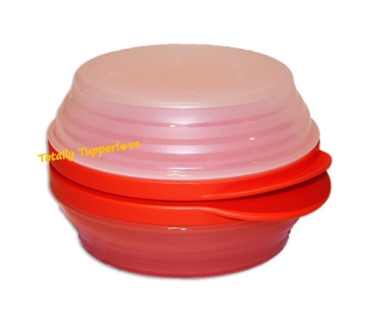 Tupperware Duo Bowls Set of 2 w/ Locking Seals Clicking Containers ...