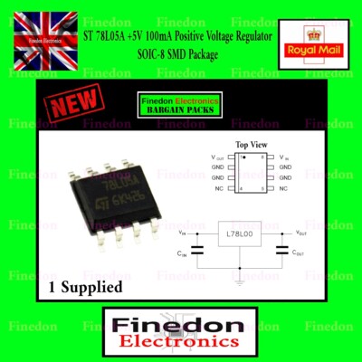 ST 78L05A +5V 100mA Positive Voltage Regulator SOIC-8 SMD UK Seller ...
