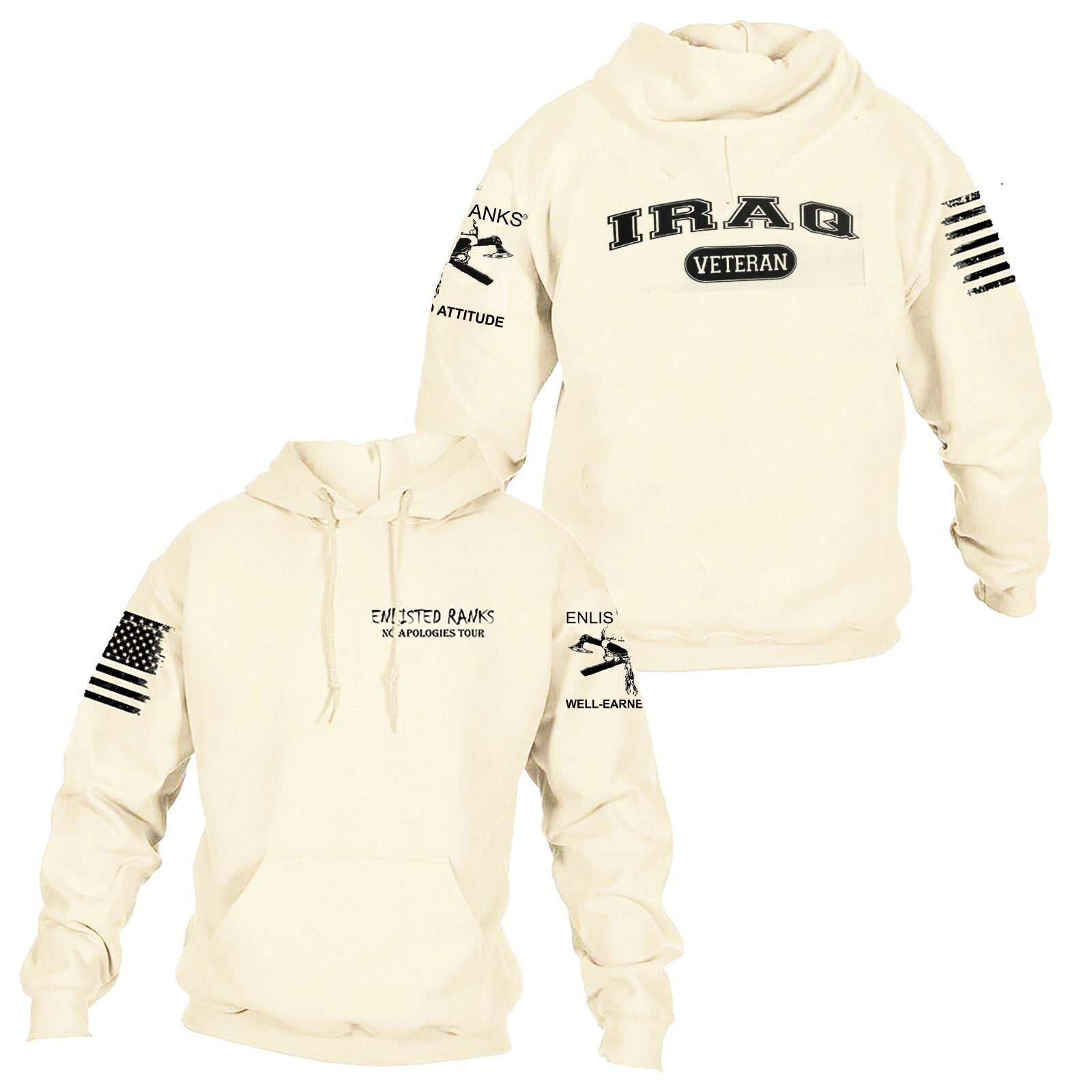 IRAQ VETERAN, Enlisted Ranks graphic hoodie, ASSORTED COLORS | eBay