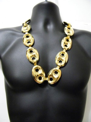 Chunky and Hollow Chain Hip Hop Necklace Oval Link Cable Chain Designer ...